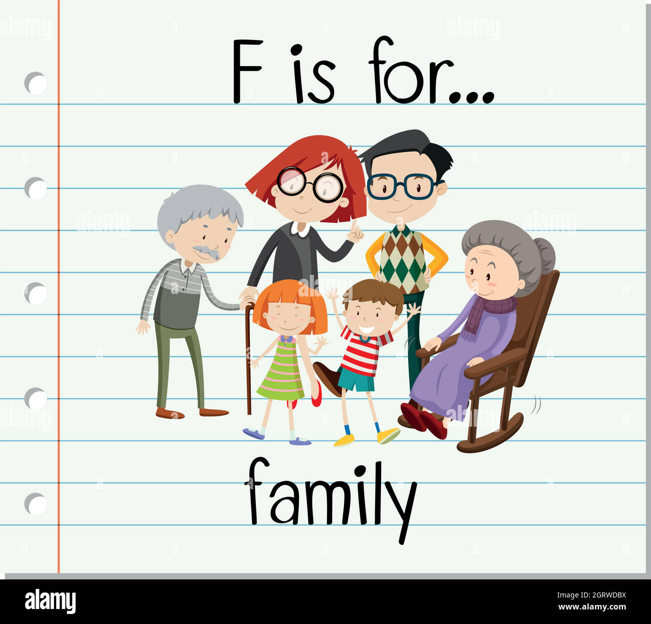 Flashcard letter F is for family Stock Vector Image & Art - Alamy