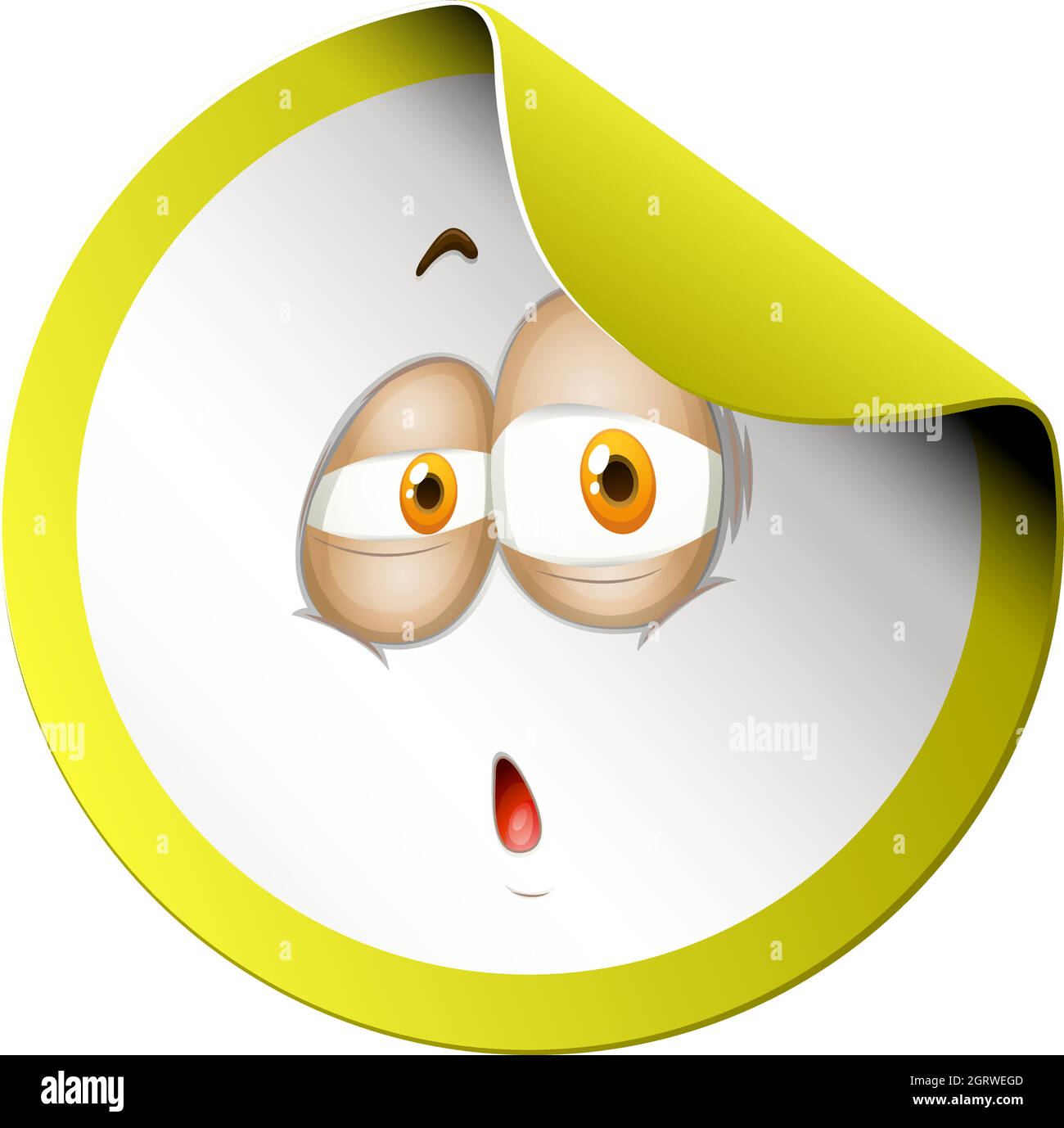 Sleepy face on round sticker Stock Vector Image & Art - Alamy