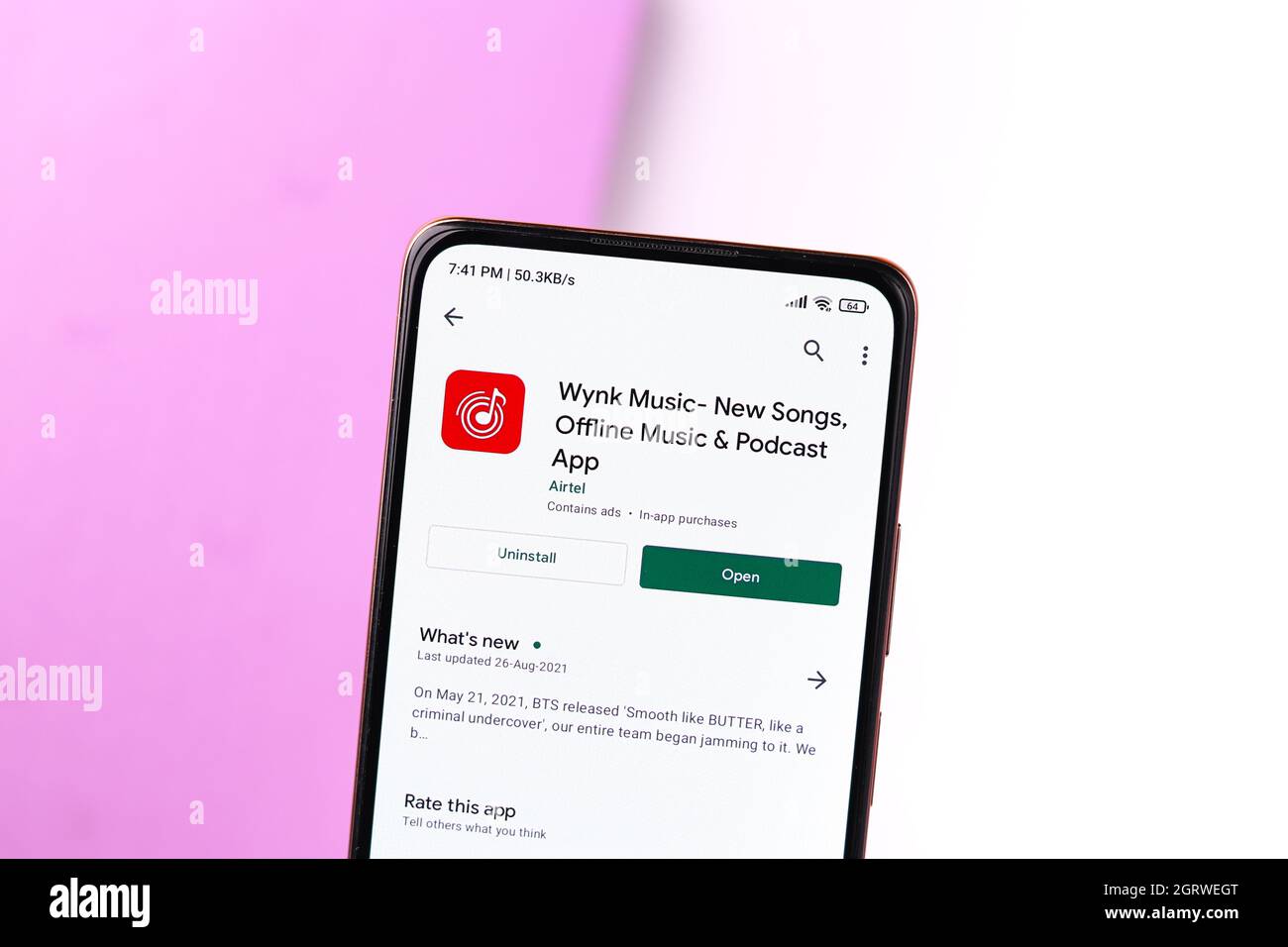 West Bangal, India - September 28, 2021 : Wynk music logo on phone ...