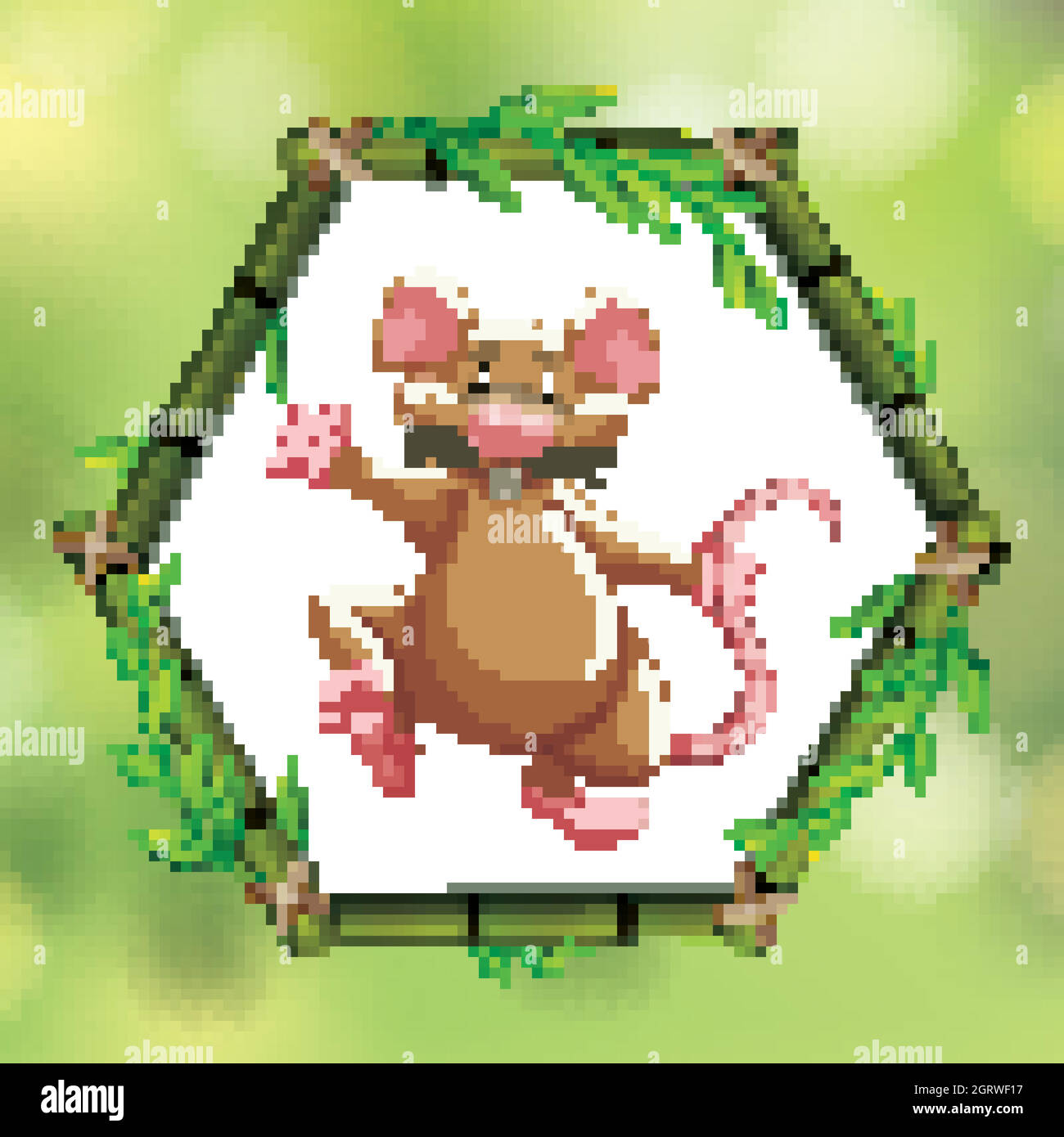 Brown rat in bamboo frame Stock Vector Image & Art - Alamy