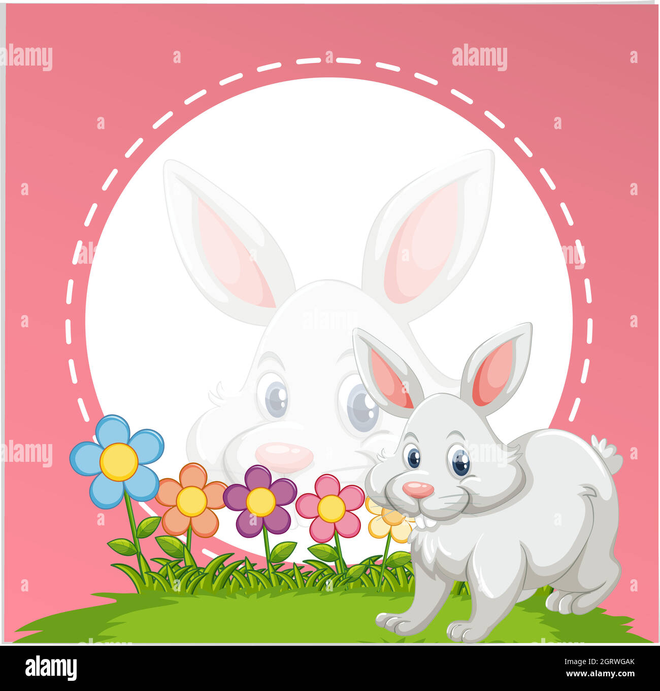 Border template with cute bunny Stock Vector Image & Art - Alamy