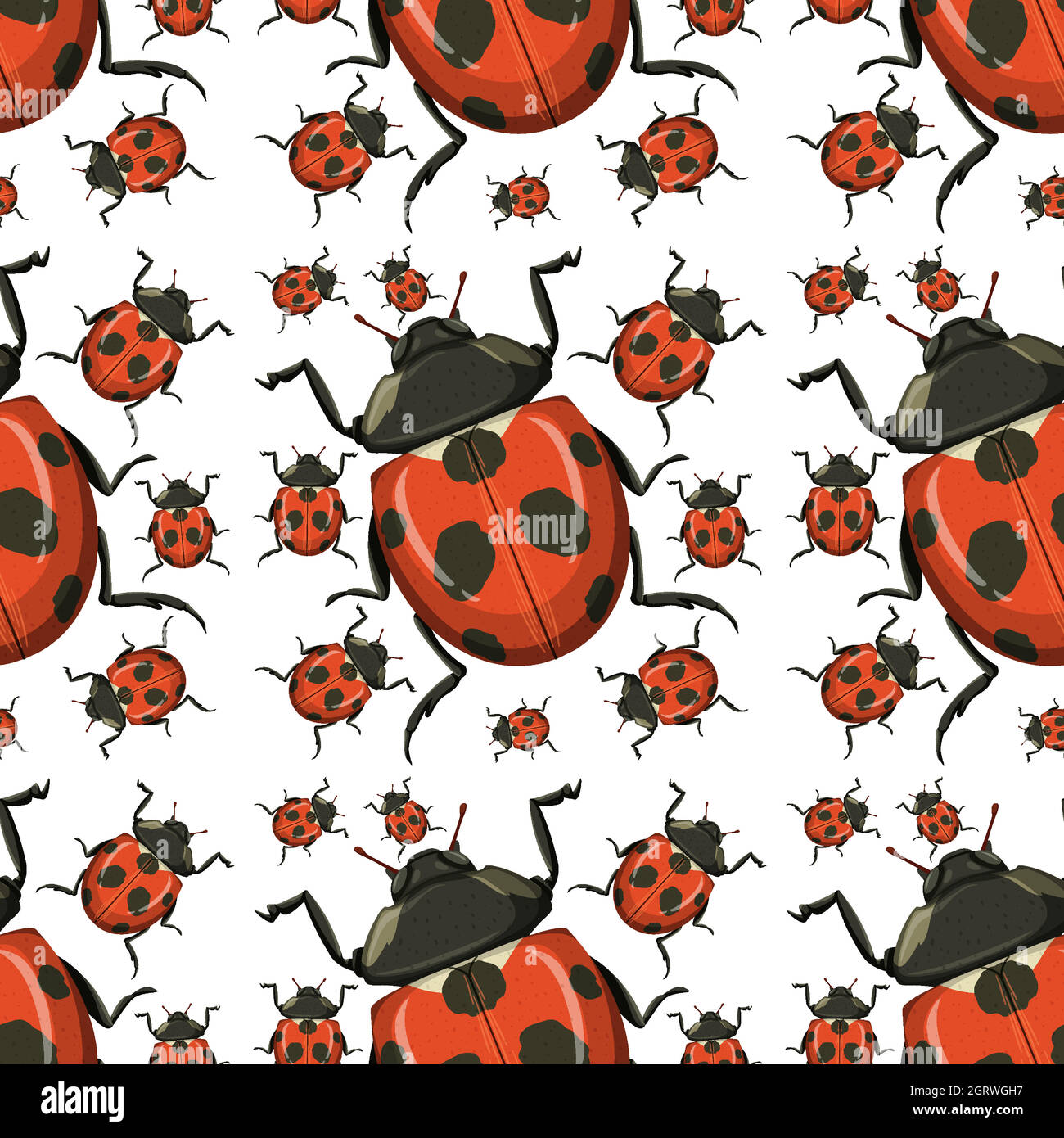 Cute ladybug seamless background Stock Vector Image & Art - Alamy