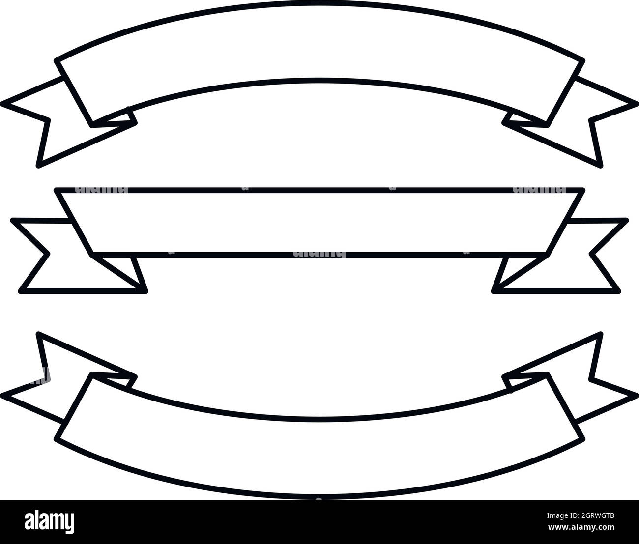 Three ribbons icon, outline style Stock Vector Image & Art - Alamy