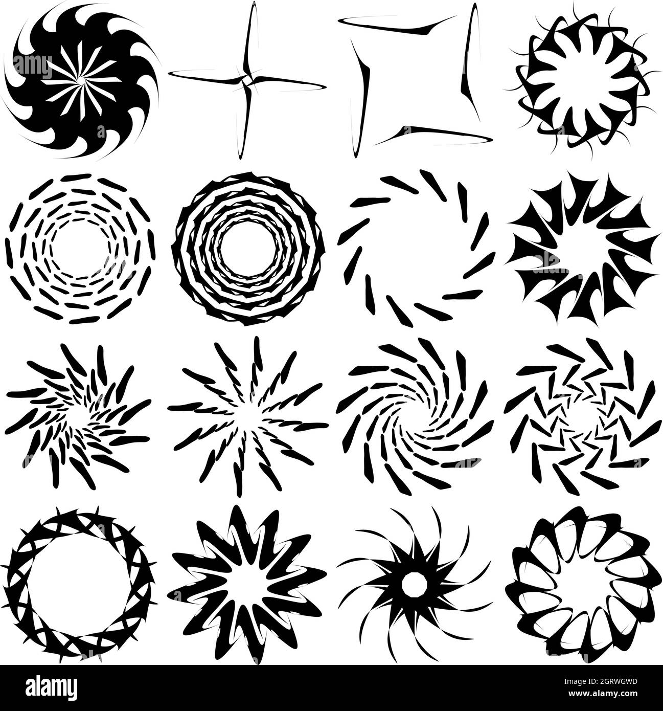 Abstract circular drawing. Amorphous, nonfigurative artistic element ...