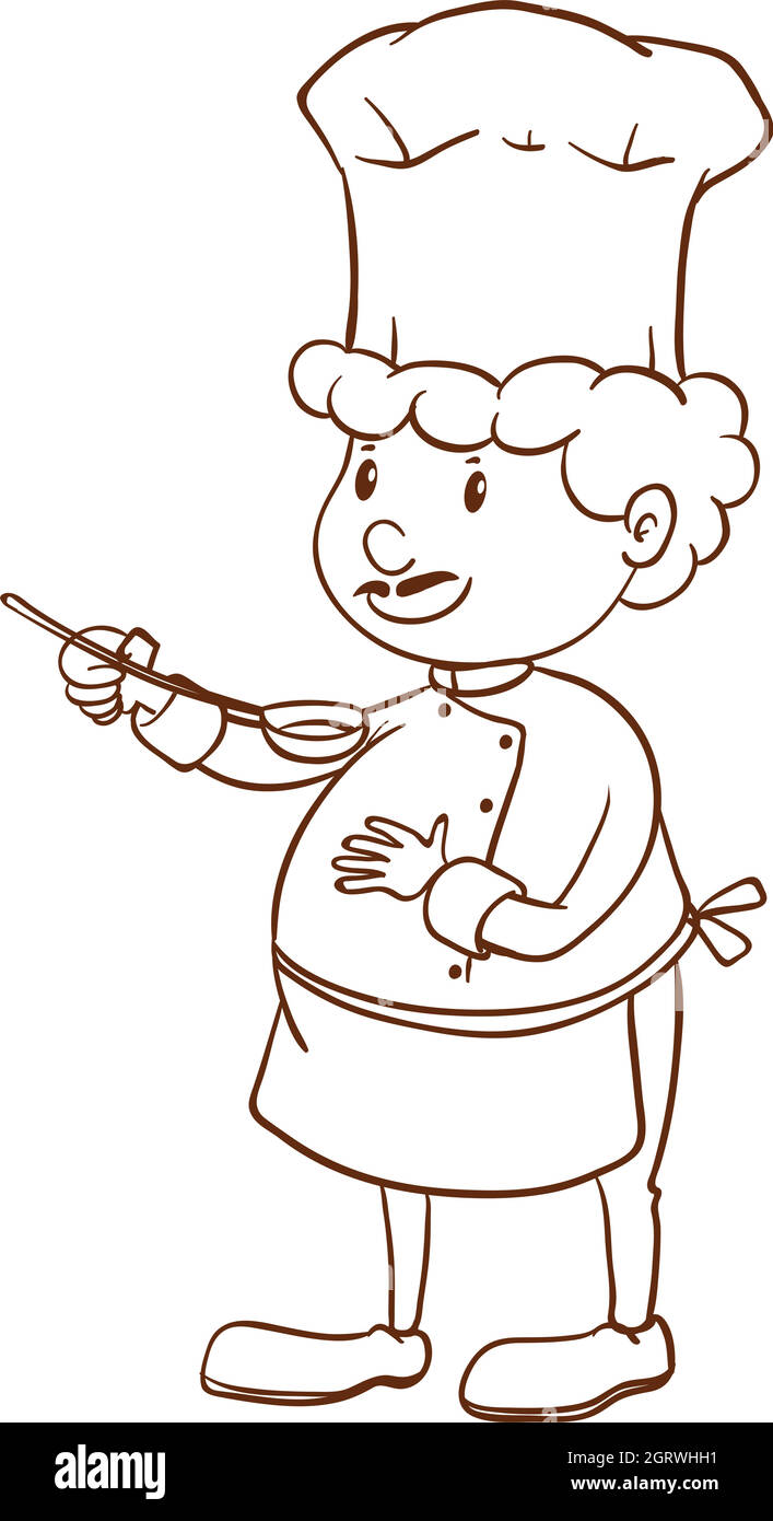Drawing of a chef hi-res stock photography and images - Alamy