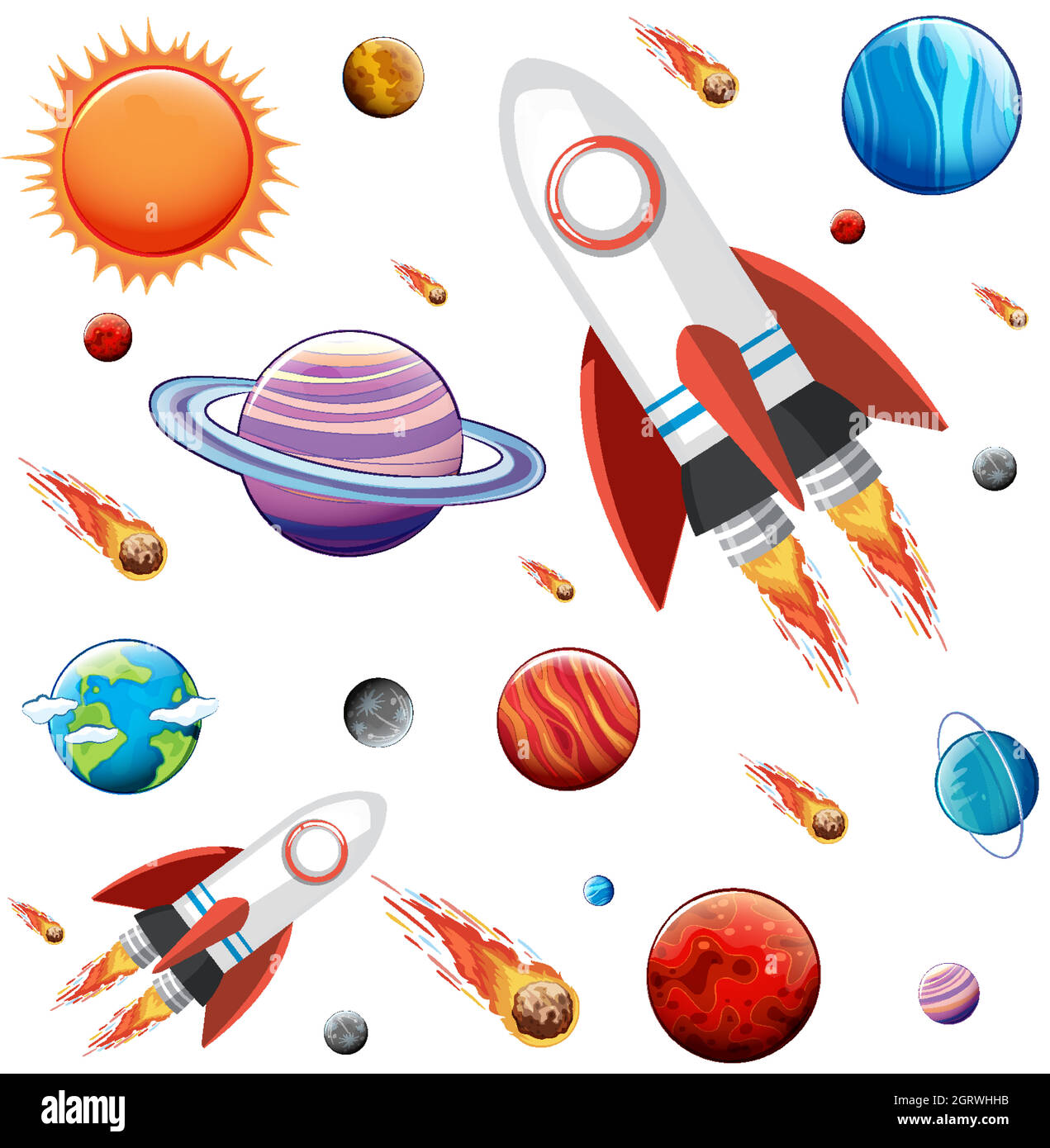 Colorful galaxy space and planets set Stock Vector Image & Art - Alamy