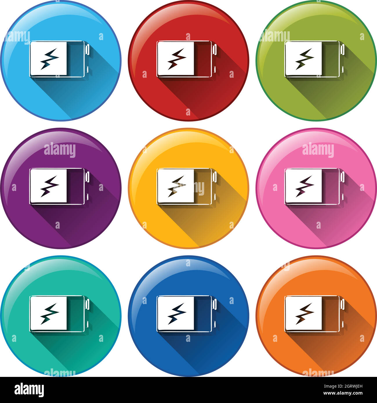 Circle icons with batteries Stock Vector Image & Art - Alamy