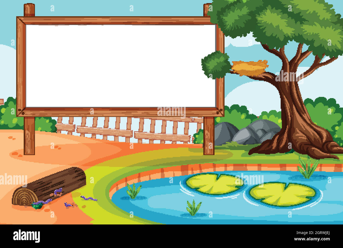 Empty banner board in nature park scenery Stock Vector Image & Art - Alamy