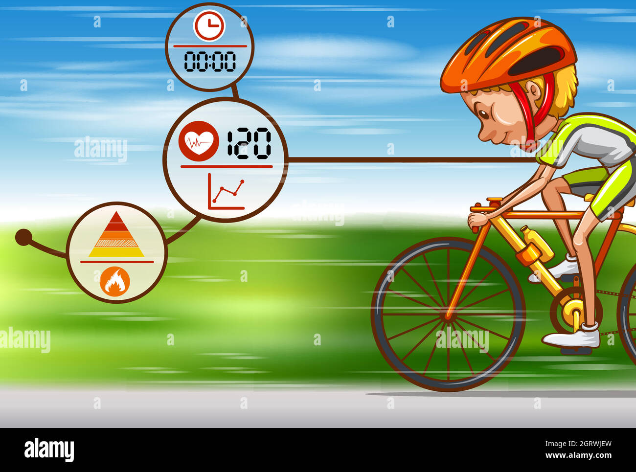 Man on the bicycle Stock Vector Images - Alamy
