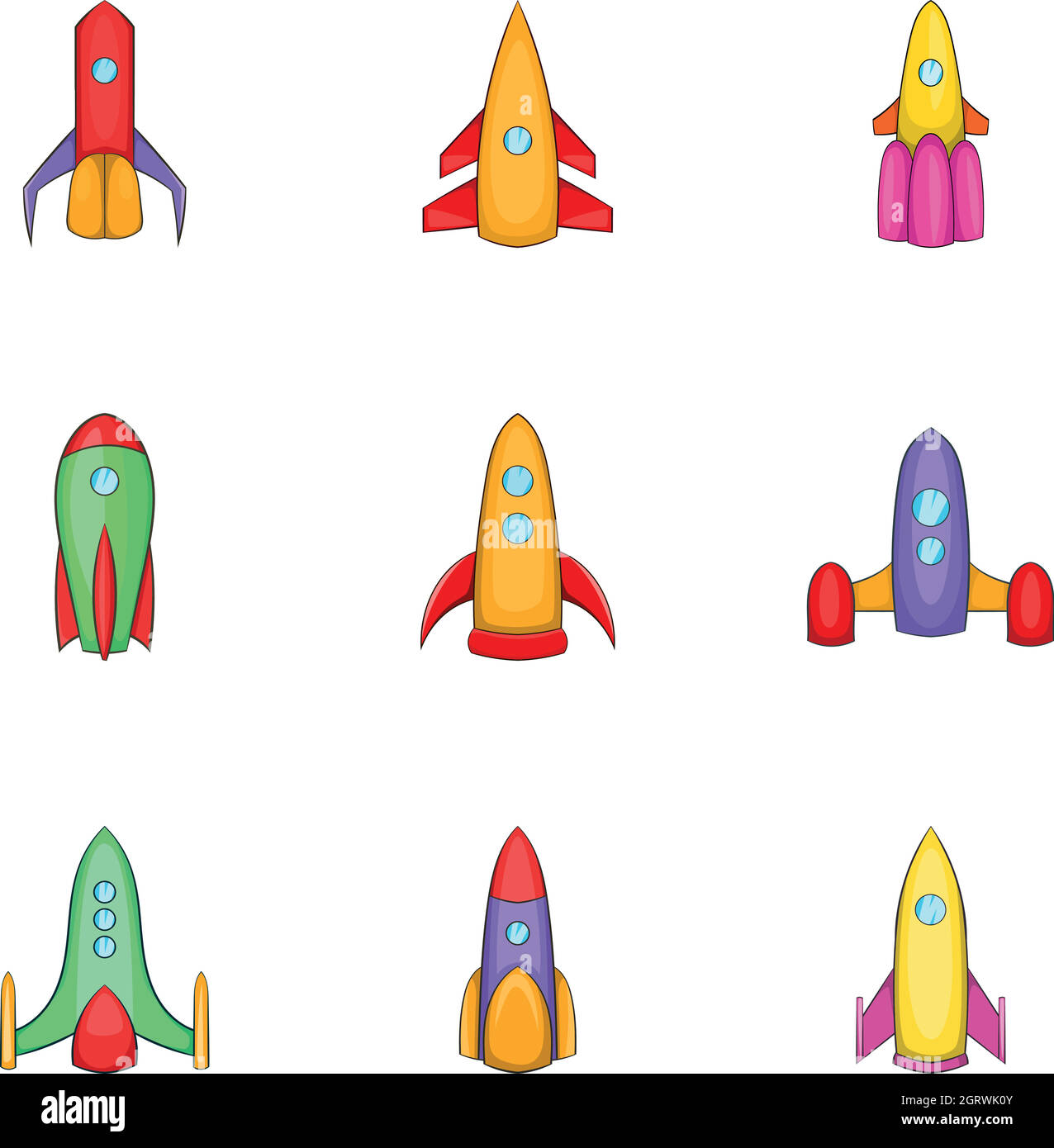 Rocket icons set, cartoon style Stock Vector Image & Art - Alamy