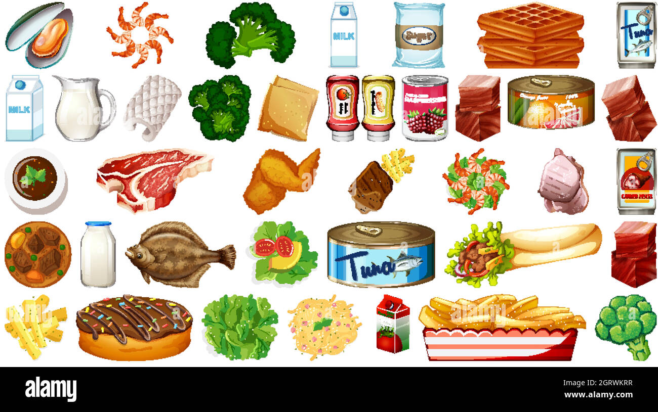 Set of food isolated Stock Vector Image & Art - Alamy