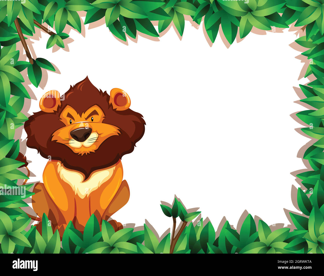 Lion in nature frame Stock Vector Image & Art - Alamy