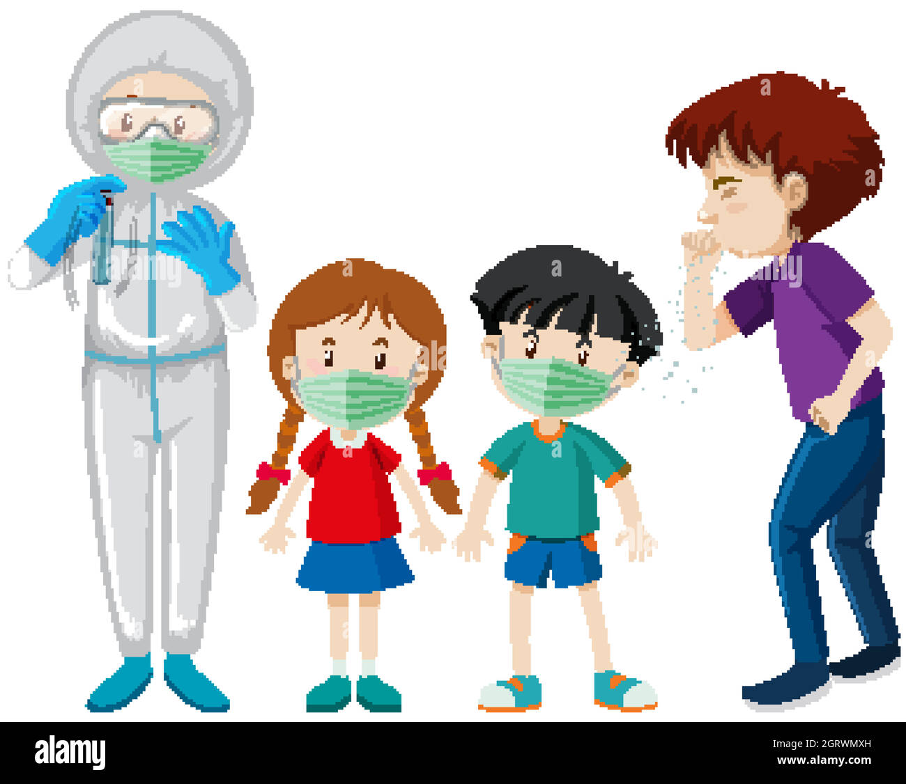 Poster design for coronavirus theme with sick people and doctor Stock ...