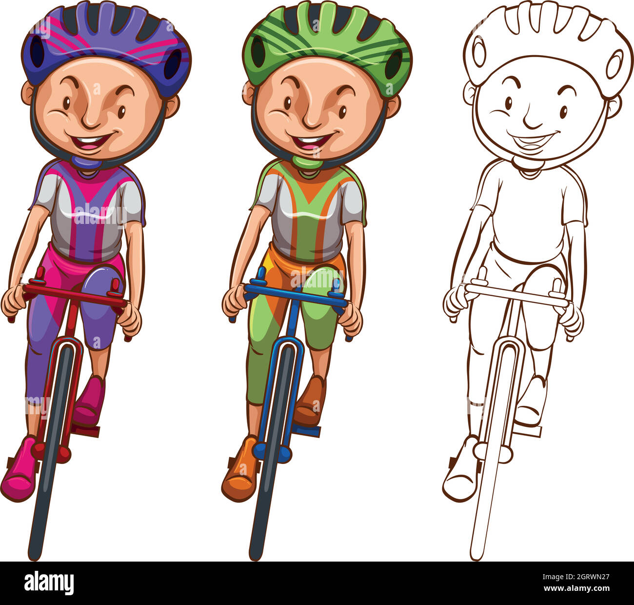 Doodle character for man cycling Stock Vector Image & Art - Alamy