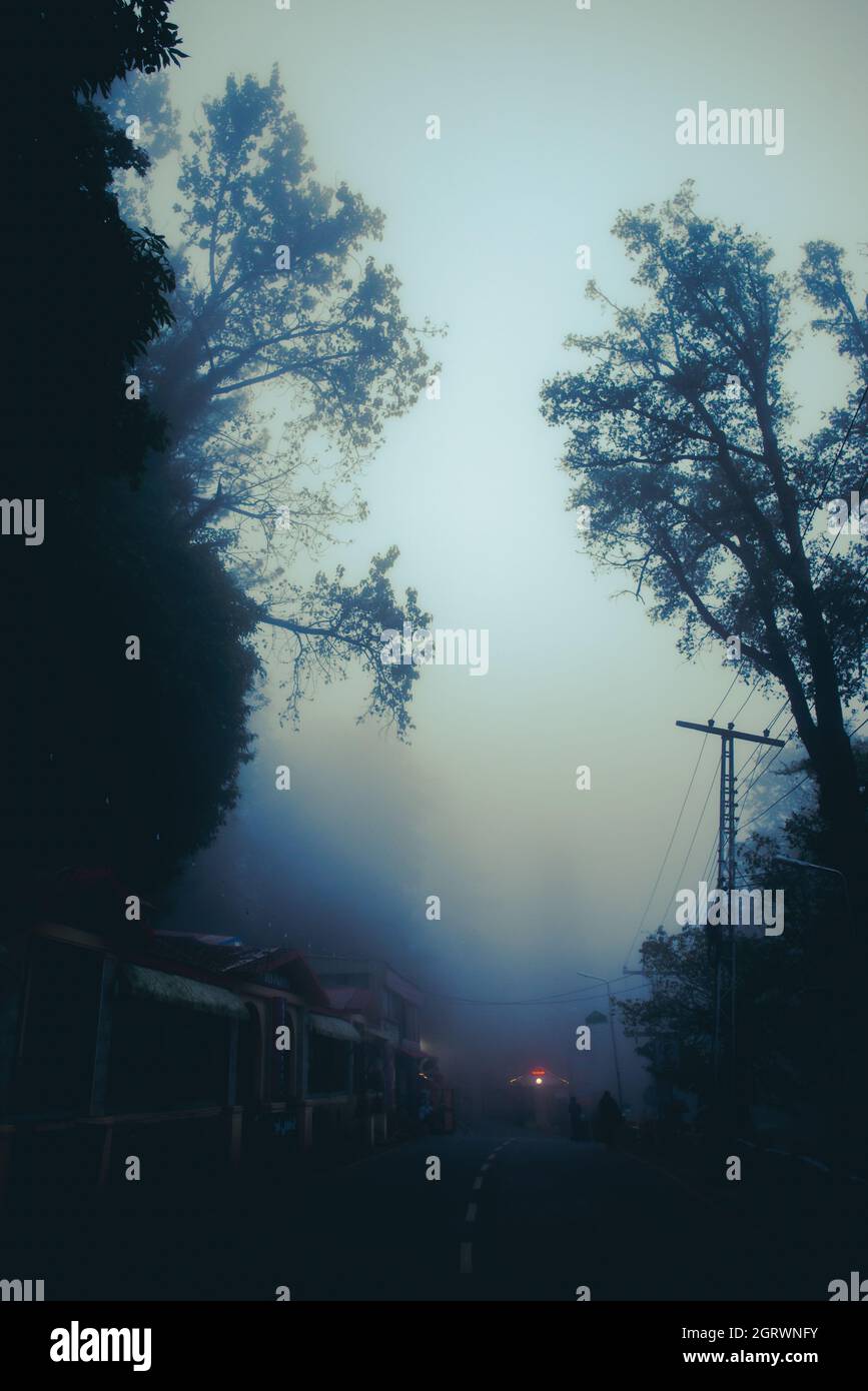 dark foggy street view Stock Photo - Alamy