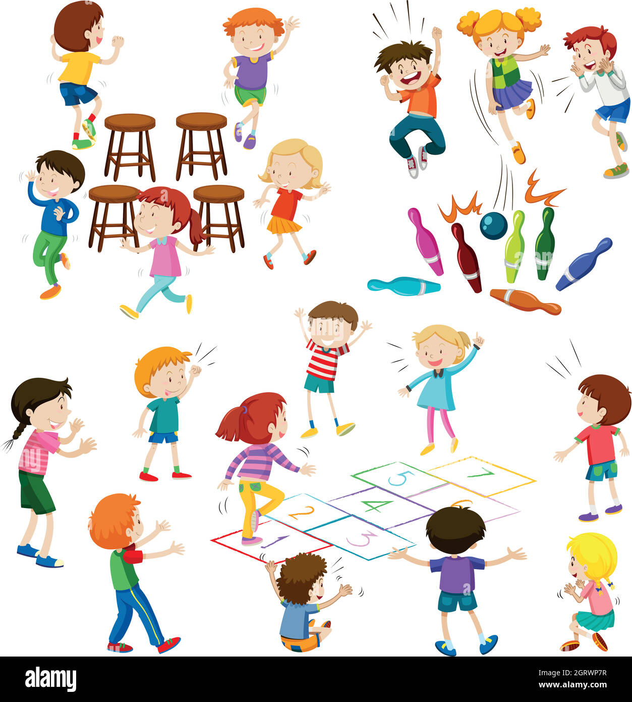 Children play different kind of games Stock Vector Image & Art - Alamy