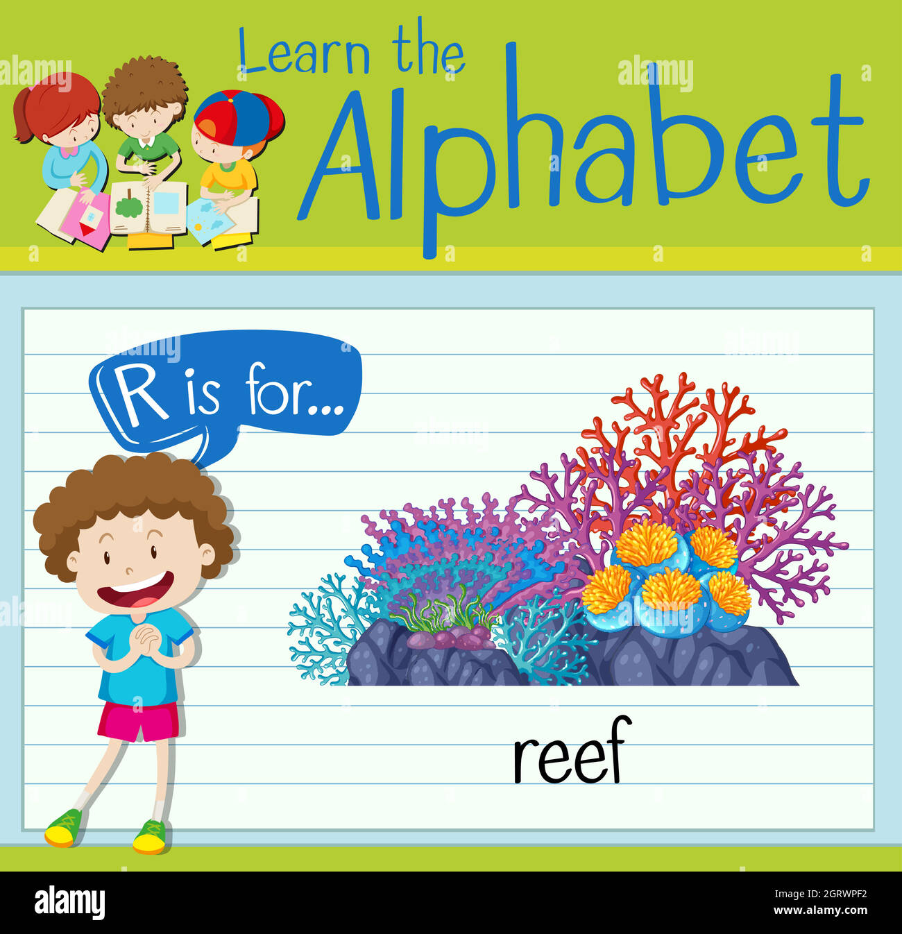Flashcard alphabet R is for reef Stock Vector Image & Art - Alamy