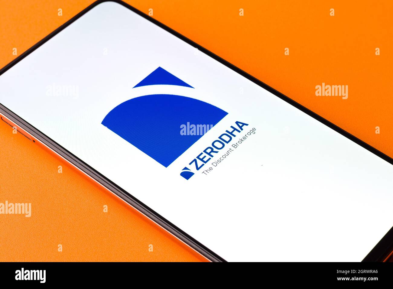 West Bangal, India - September 28, 2021 : Zerodha logo on phone screen ...