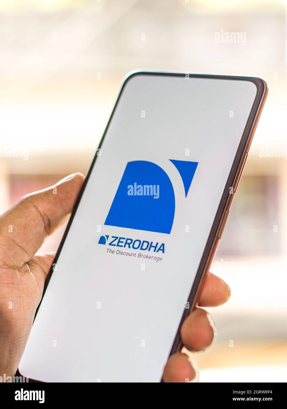 West Bangal, India - September 28, 2021 : Zerodha logo on phone screen ...