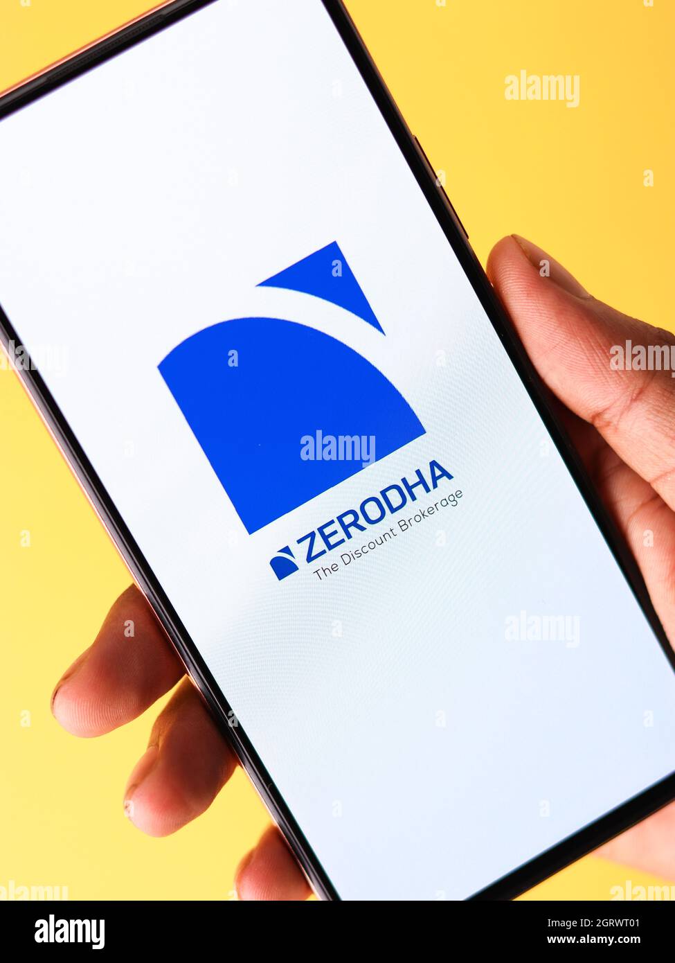West Bangal, India - September 28, 2021 : Zerodha logo on phone screen ...