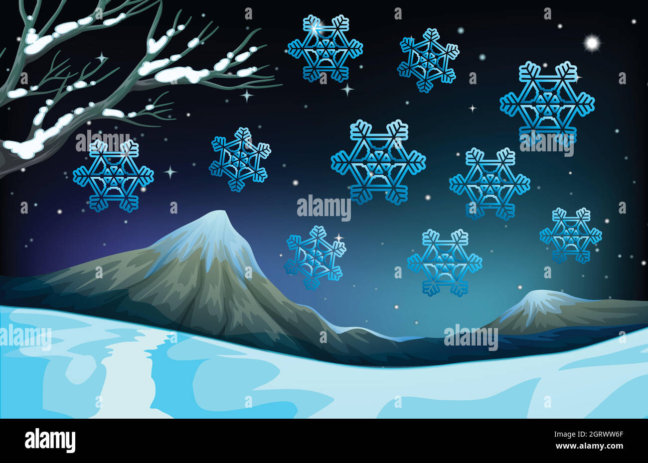 Snowflakes falling on the ground Stock Vector Image & Art - Alamy