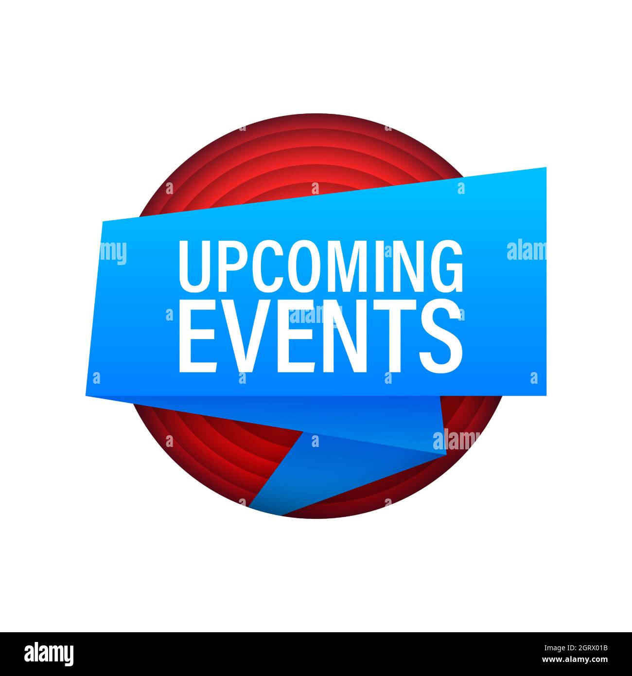 Blue ribbon with the text Upcoming Events. Entertainment, education ...