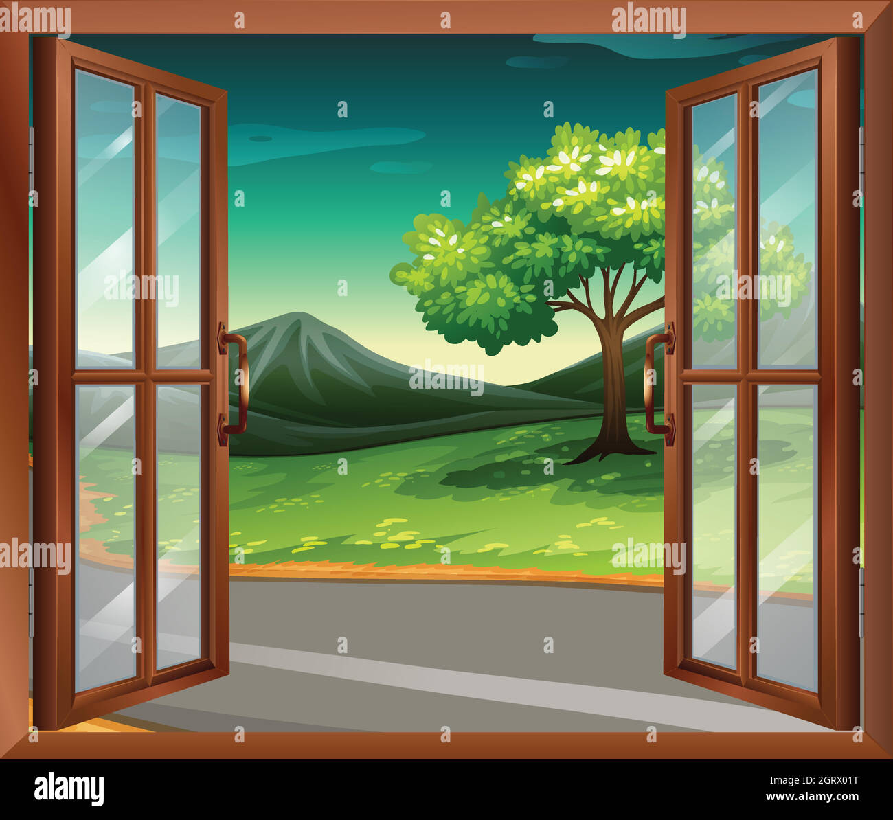 A window of a house near the road Stock Vector Image & Art - Alamy