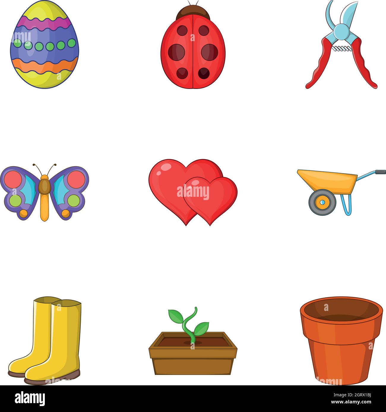 Spring elements icons set, cartoon style Stock Vector Image & Art - Alamy