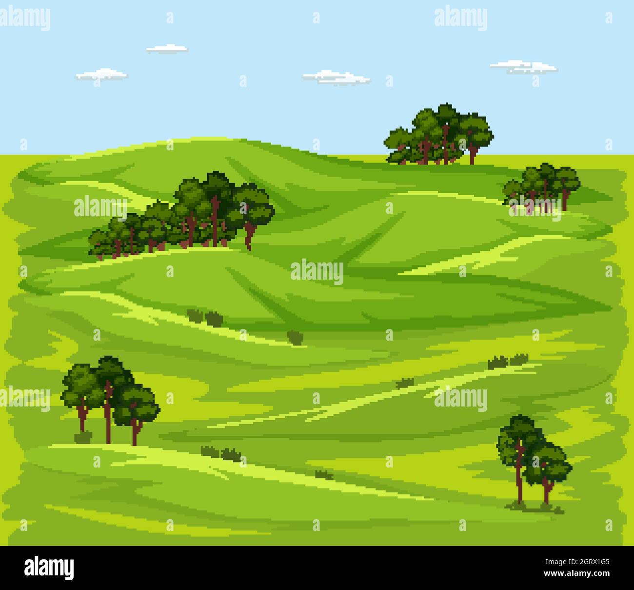 Natural landscape scenery meadow Stock Vector Images - Alamy