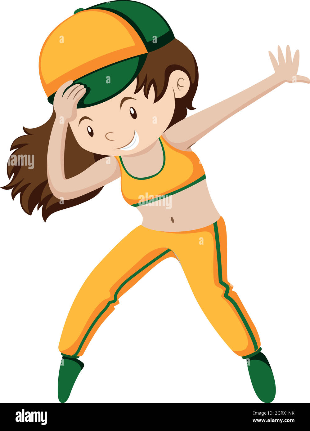 Happy girl doing breakdancing Stock Vector Image & Art - Alamy