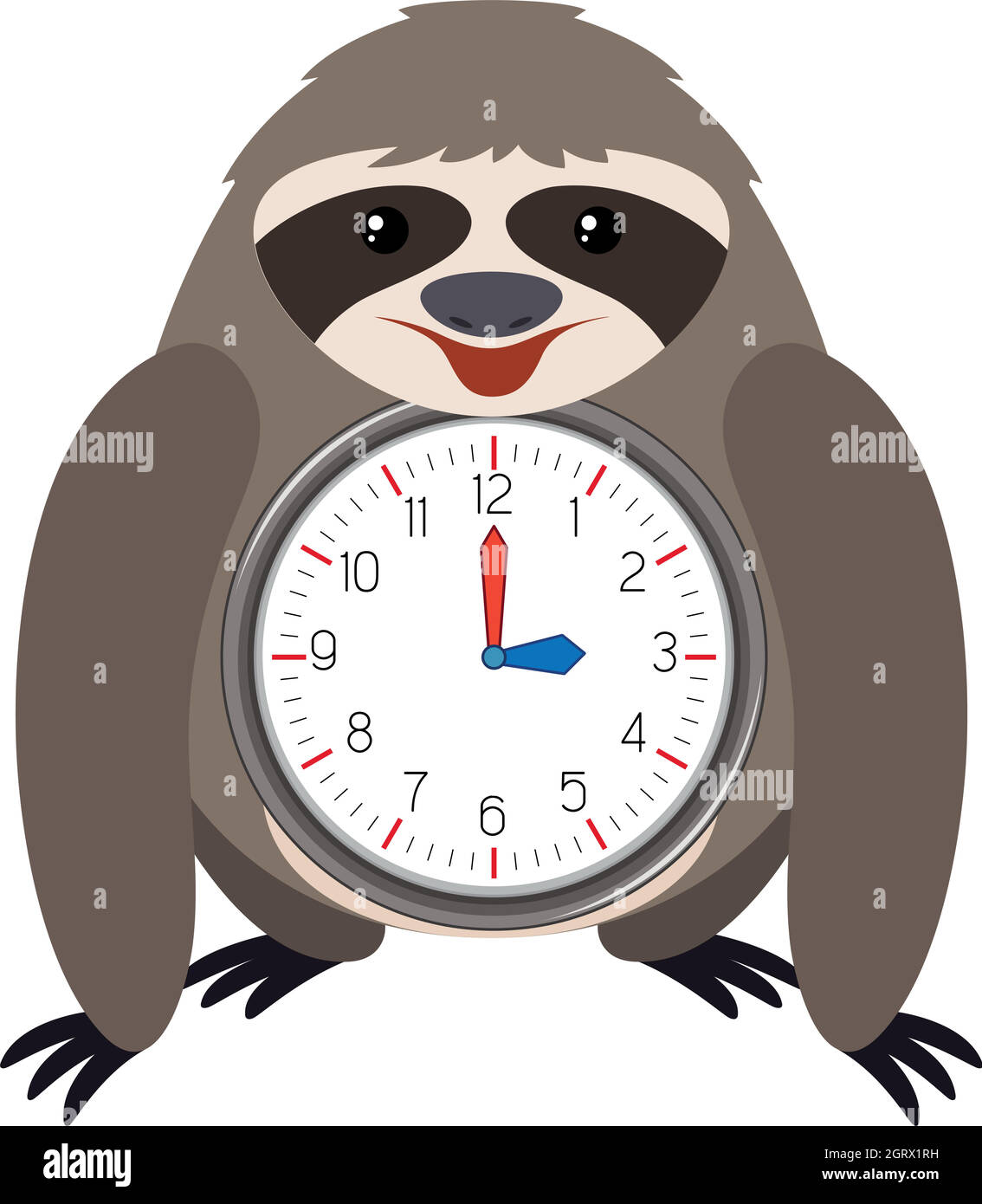 Sloth themed clock white background Stock Vector Image & Art - Alamy