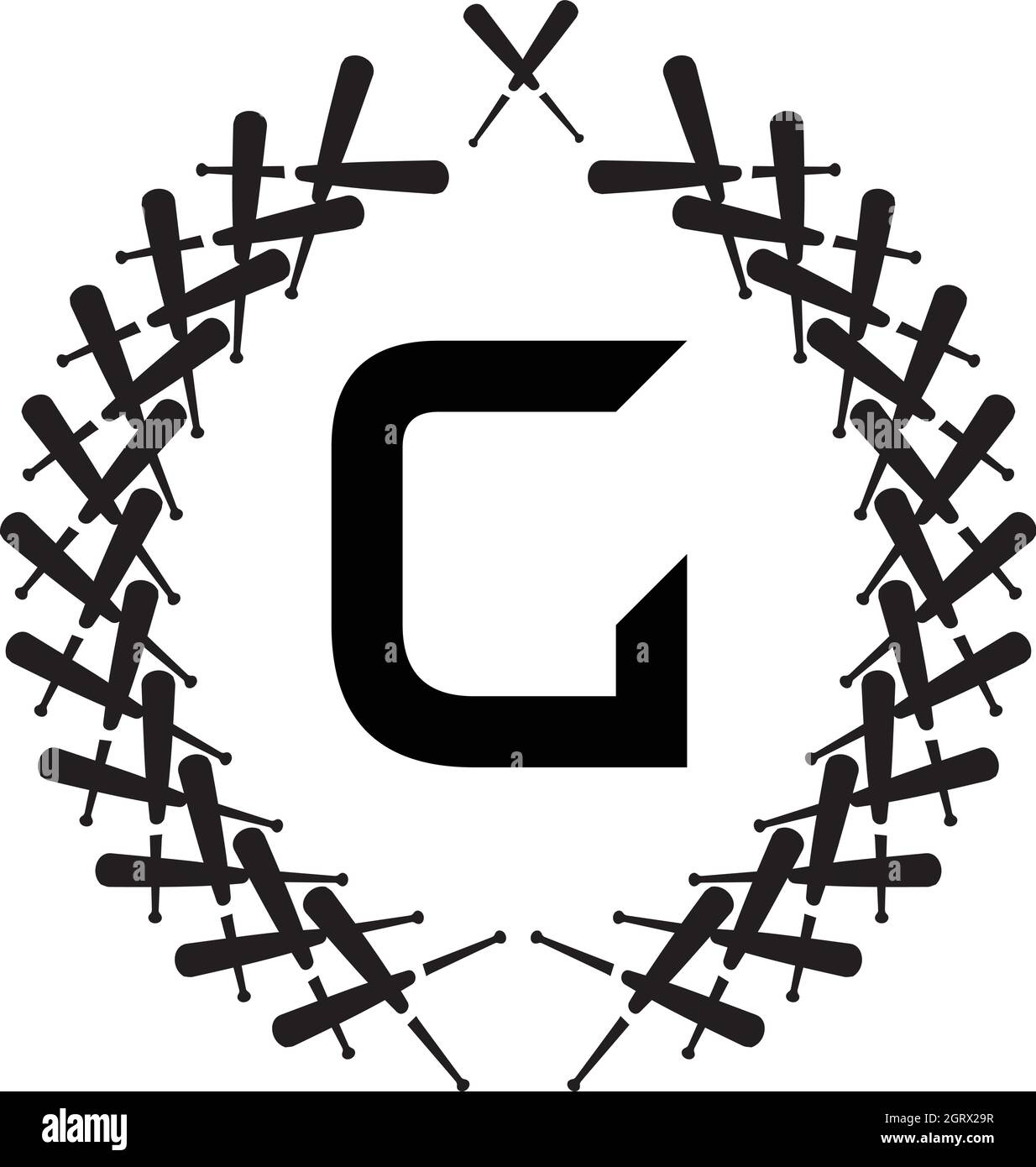 letter g logo design with baseball icon for illustration use Stock ...