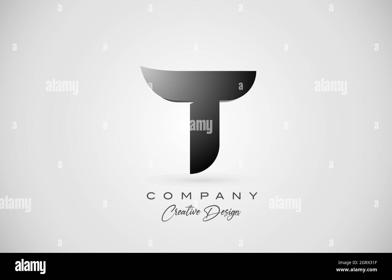 alphabet letter T icon logo in black gradient. Creative design for ...