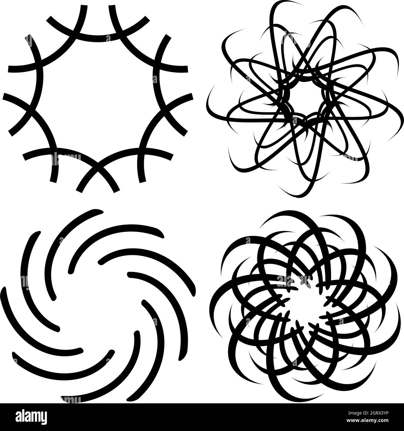 Abstract circular drawing. Amorphous, nonfigurative artistic element ...