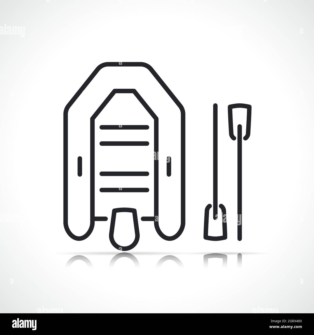 inflatable boat thin line icon Stock Vector Image & Art - Alamy