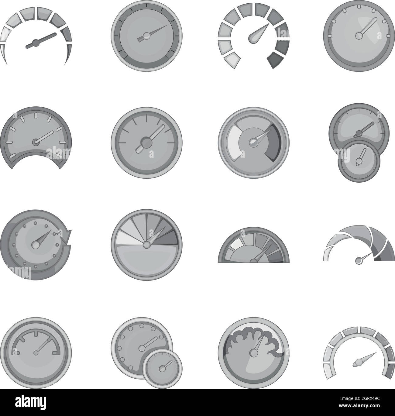 Speedometer icons set, monochrome style Stock Vector Image & Art - Alamy