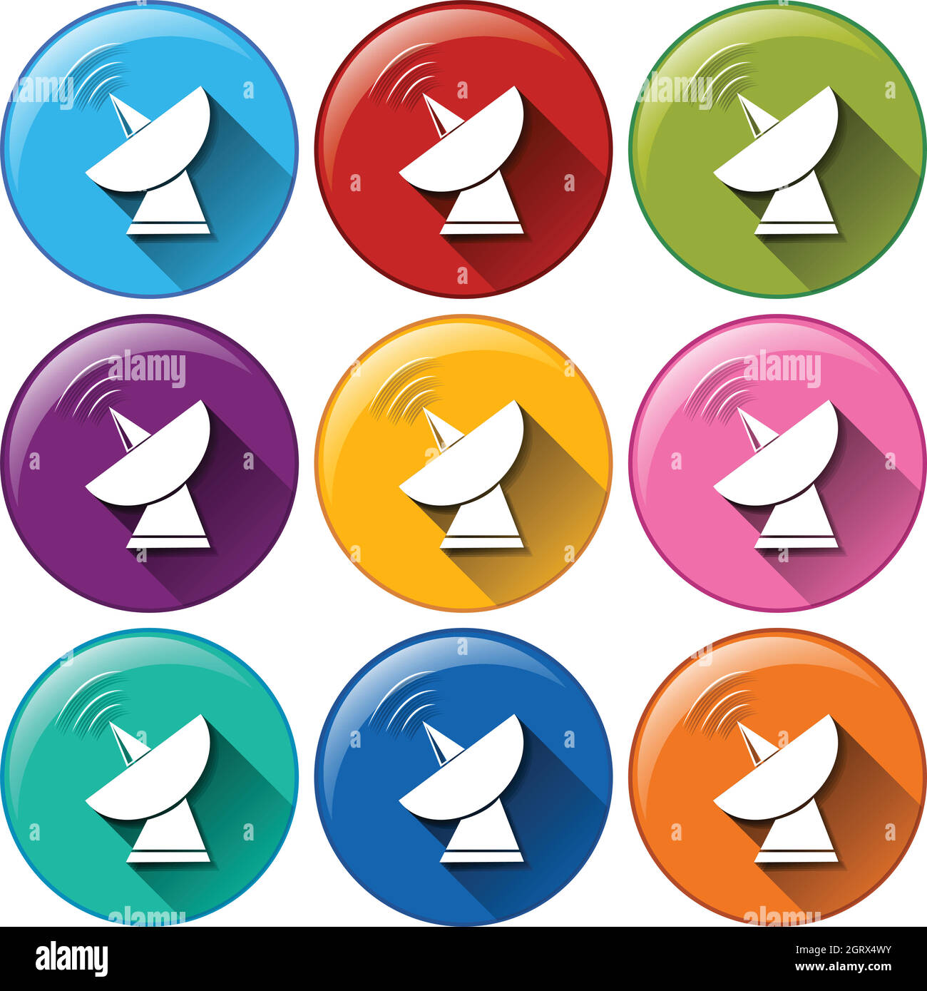 Icons with satellite signals Stock Vector Image & Art - Alamy