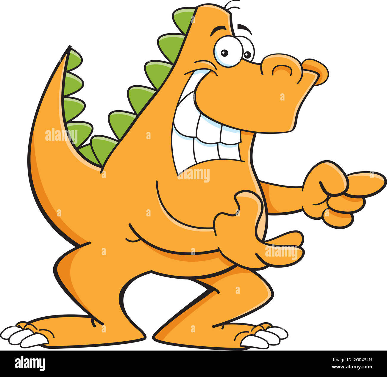 Illustration happy cartoon dragon pointing Stock Vector Images - Alamy
