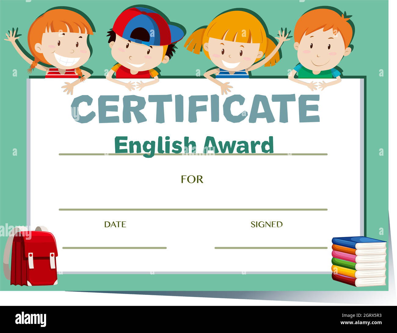 Certificate template with happy kids Stock Vector Image & Art - Alamy