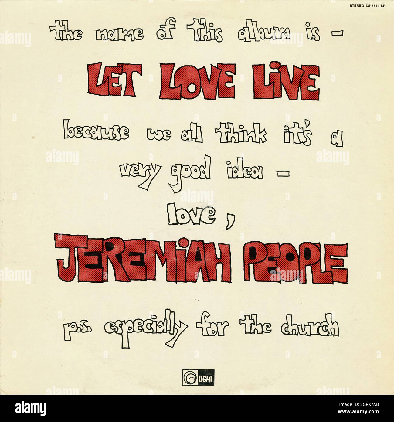 Jeremiah People - Let Love Live - Vintage American Christian Vinyl ...