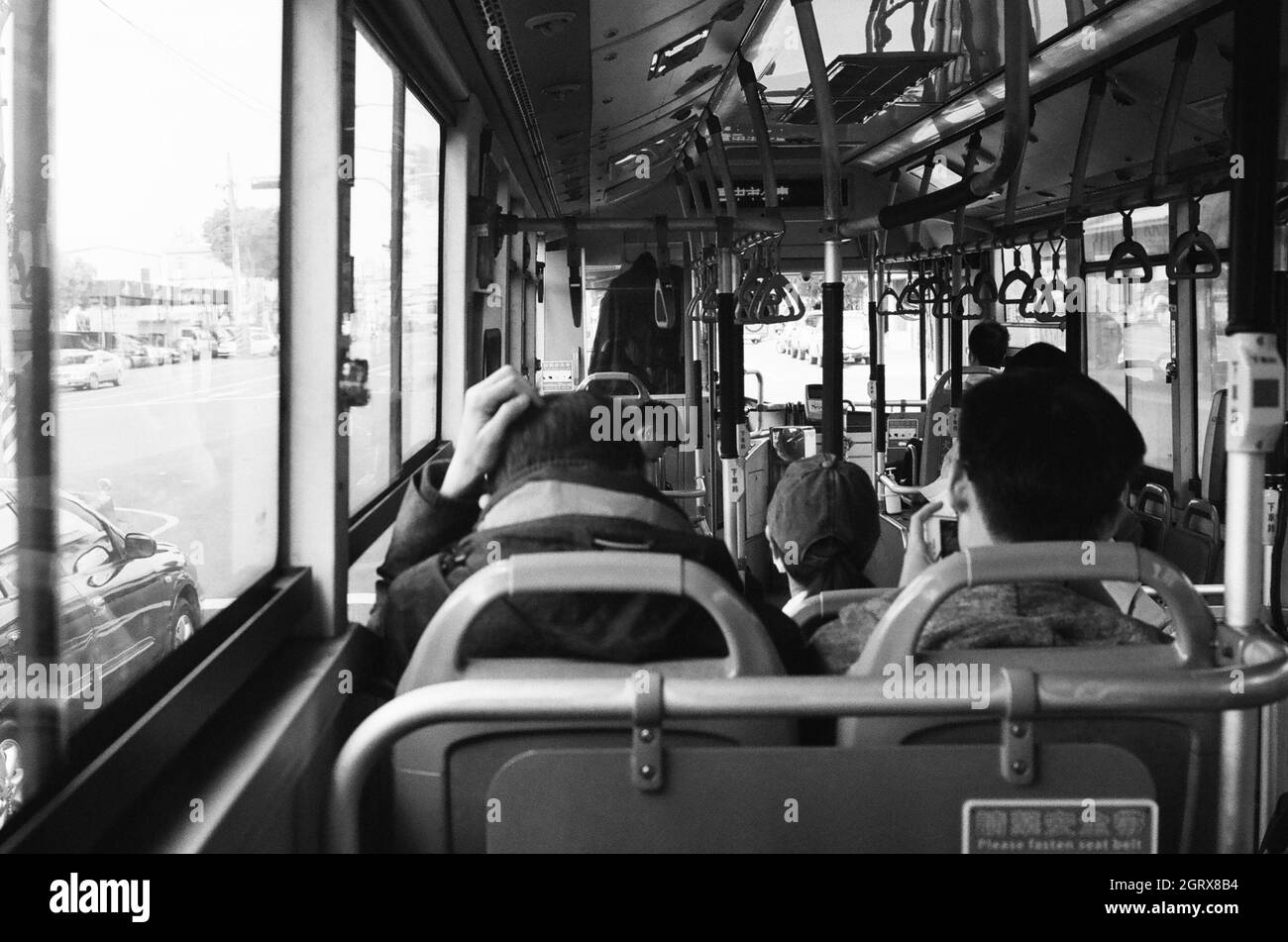 Bus interior view Black and White Stock Photos & Images - Alamy