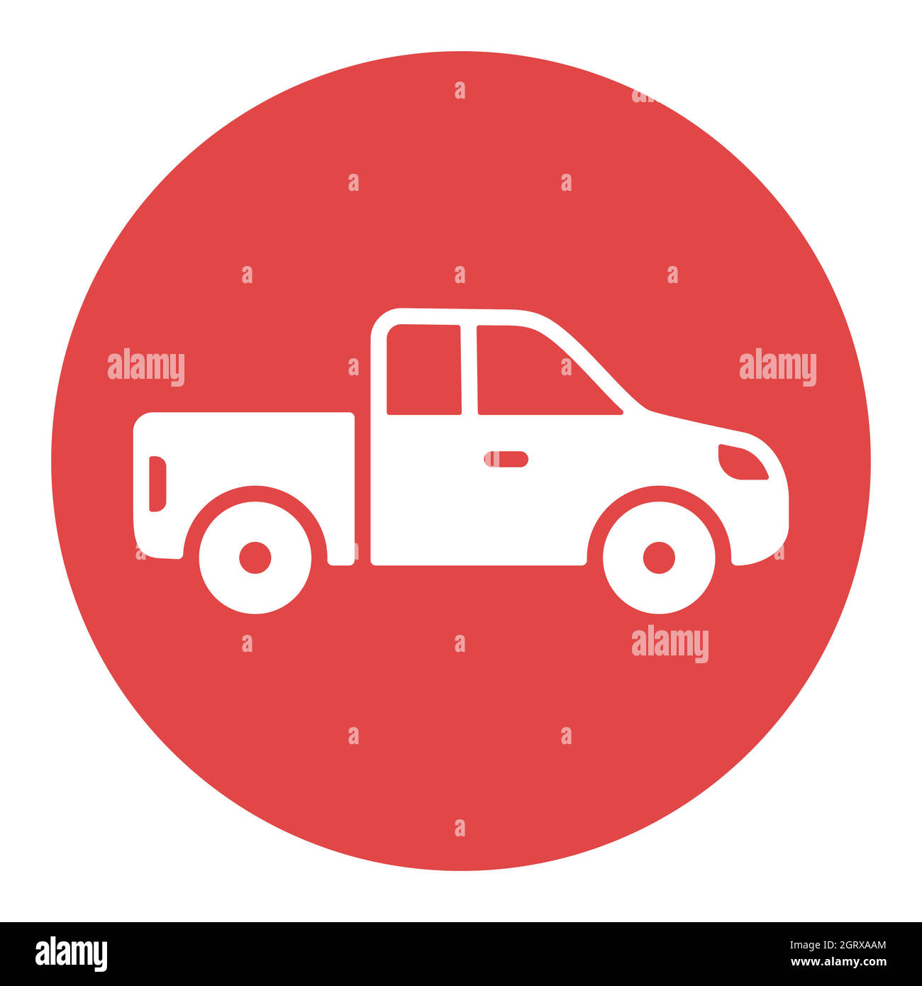Pickup car flat vector white glyph icon isolated Stock Vector Image ...