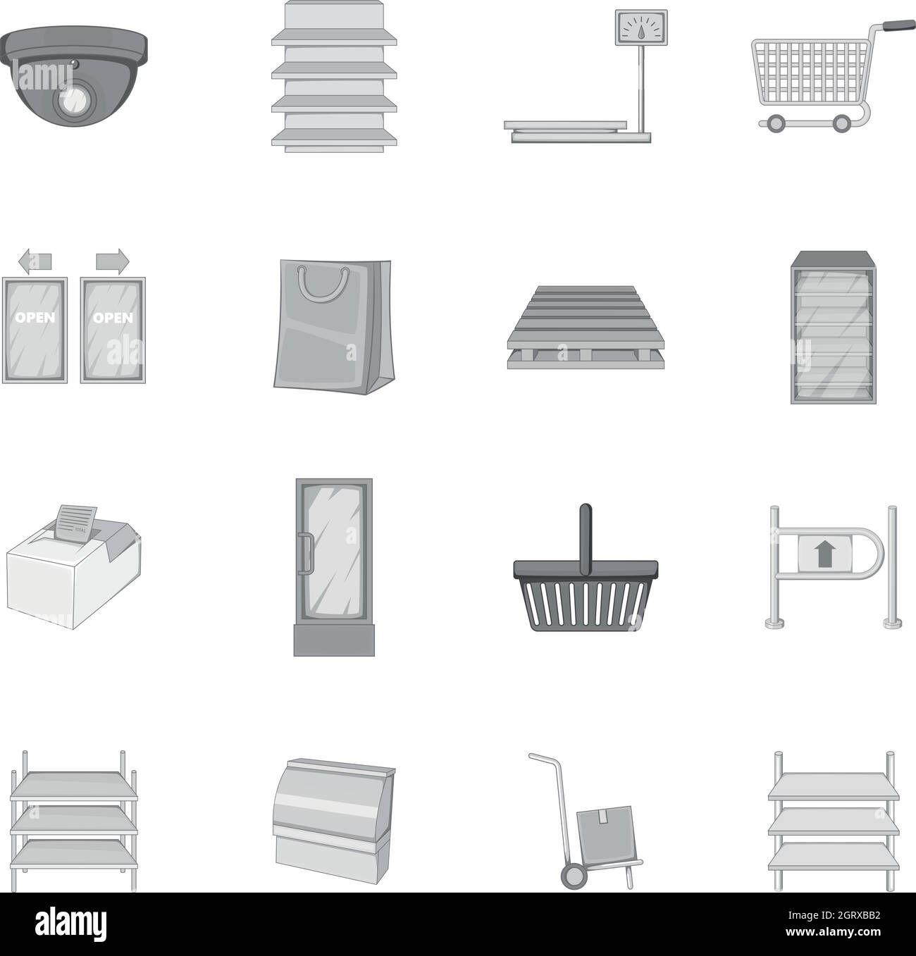 Supermarket Icons Set Monochrome Style Stock Vector Image And Art Alamy