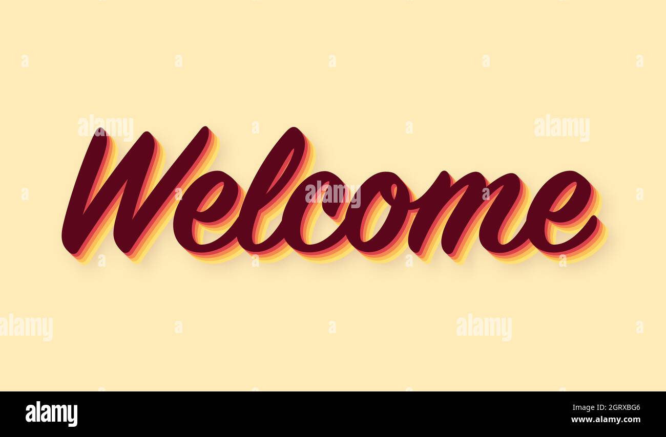 Retro text welcome. Retro light bulb. Vector stock illustration Stock ...