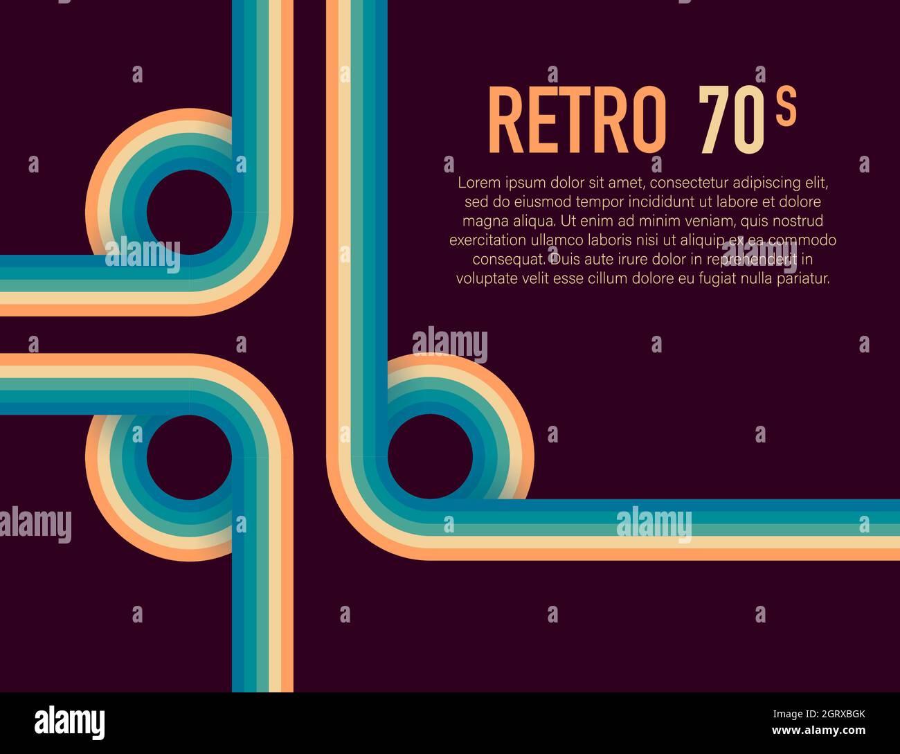 70s, 1970 abstract vector stock retro lines background. Vector ...