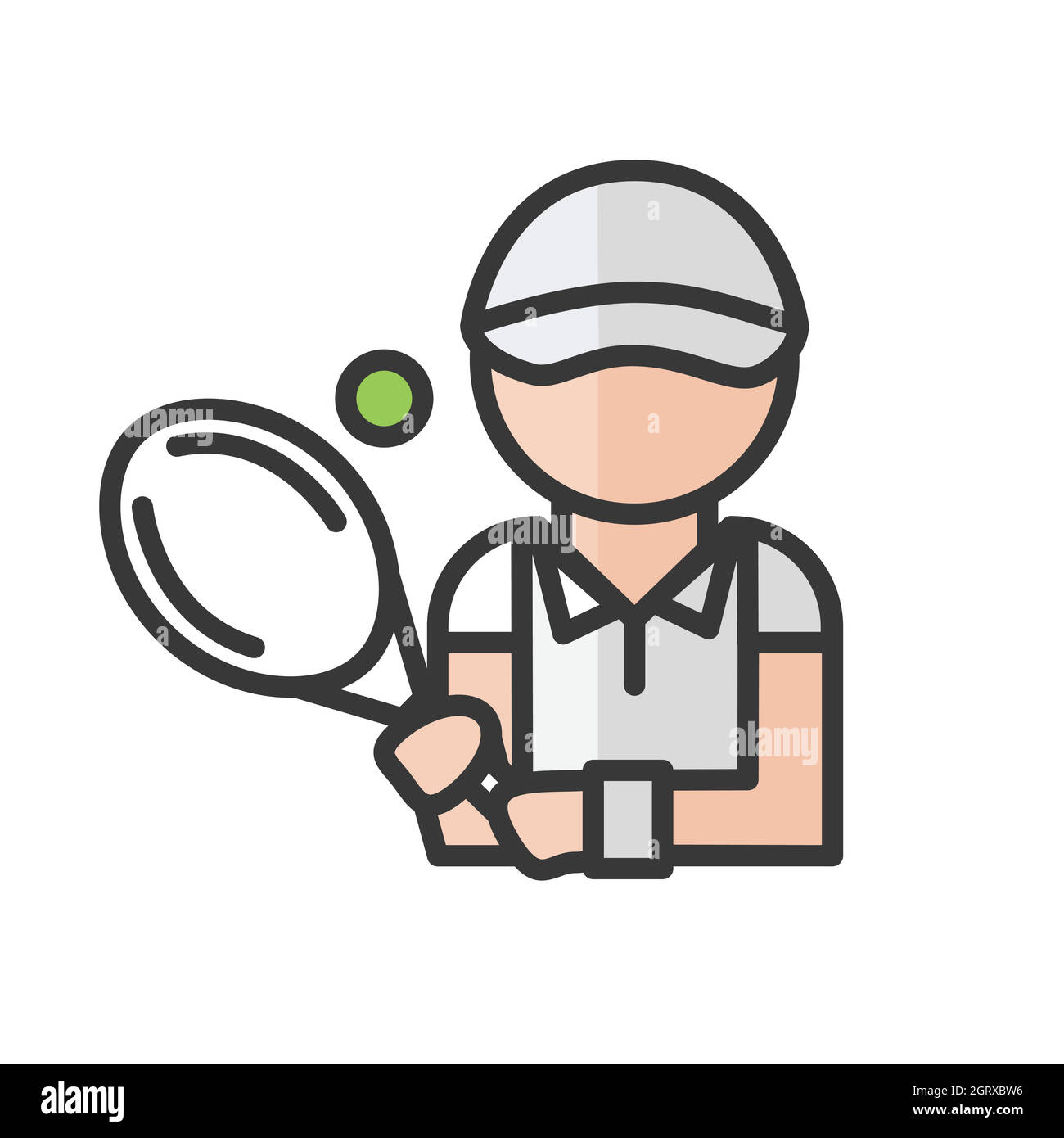 Male tennis player avatar. Man playing sport character. Profile user ...