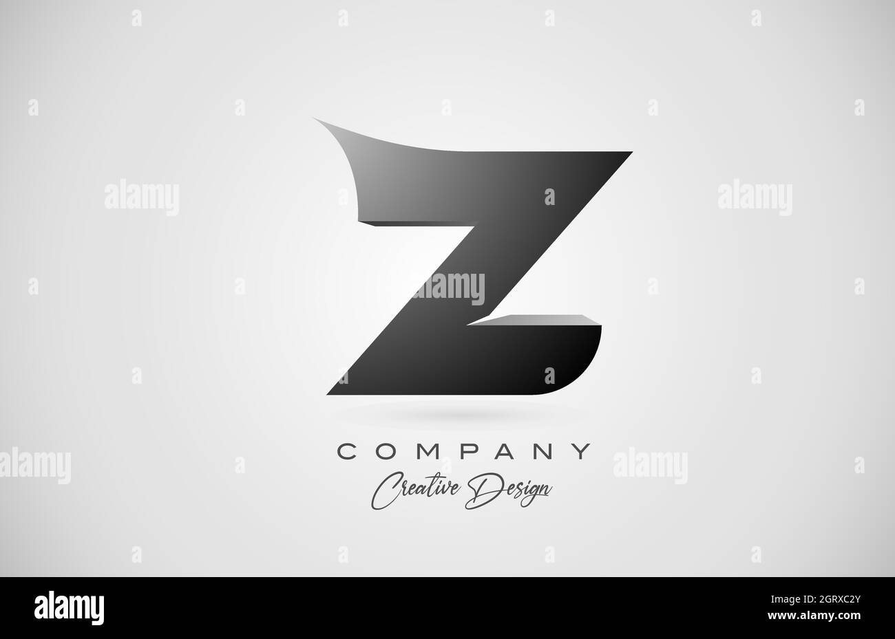 alphabet letter Z icon logo in black gradient. Creative design for ...