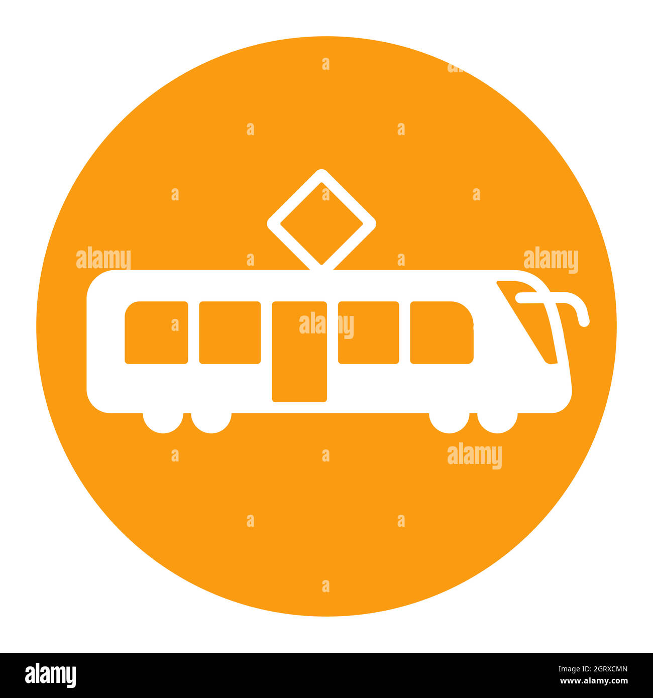 City tram flat vector white glyph icon isolated Stock Vector Image ...