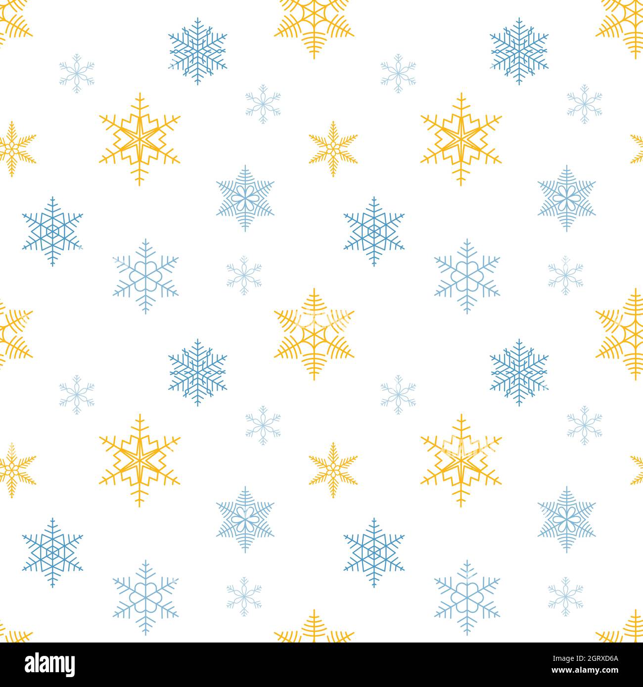 Snowflakes seamless pattern. Christmas endless background. Snowfall ...