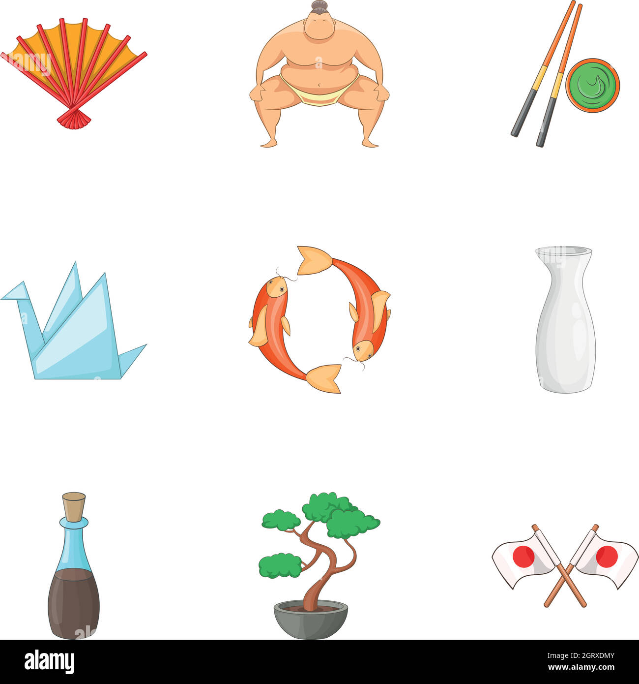 Japan elements icons set, cartoon style Stock Vector Image & Art - Alamy